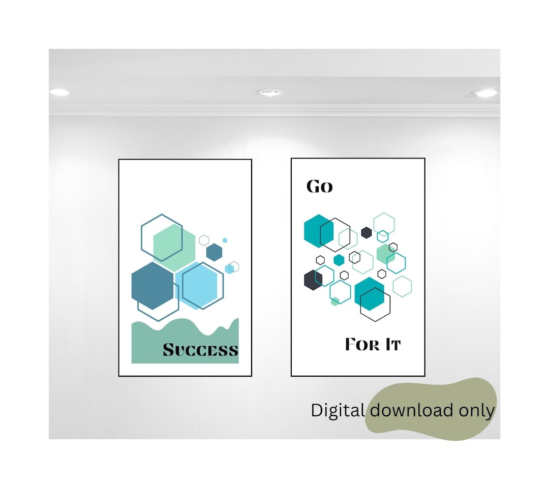 Abstract Blue Motivational Poster Digital Download - Etsy