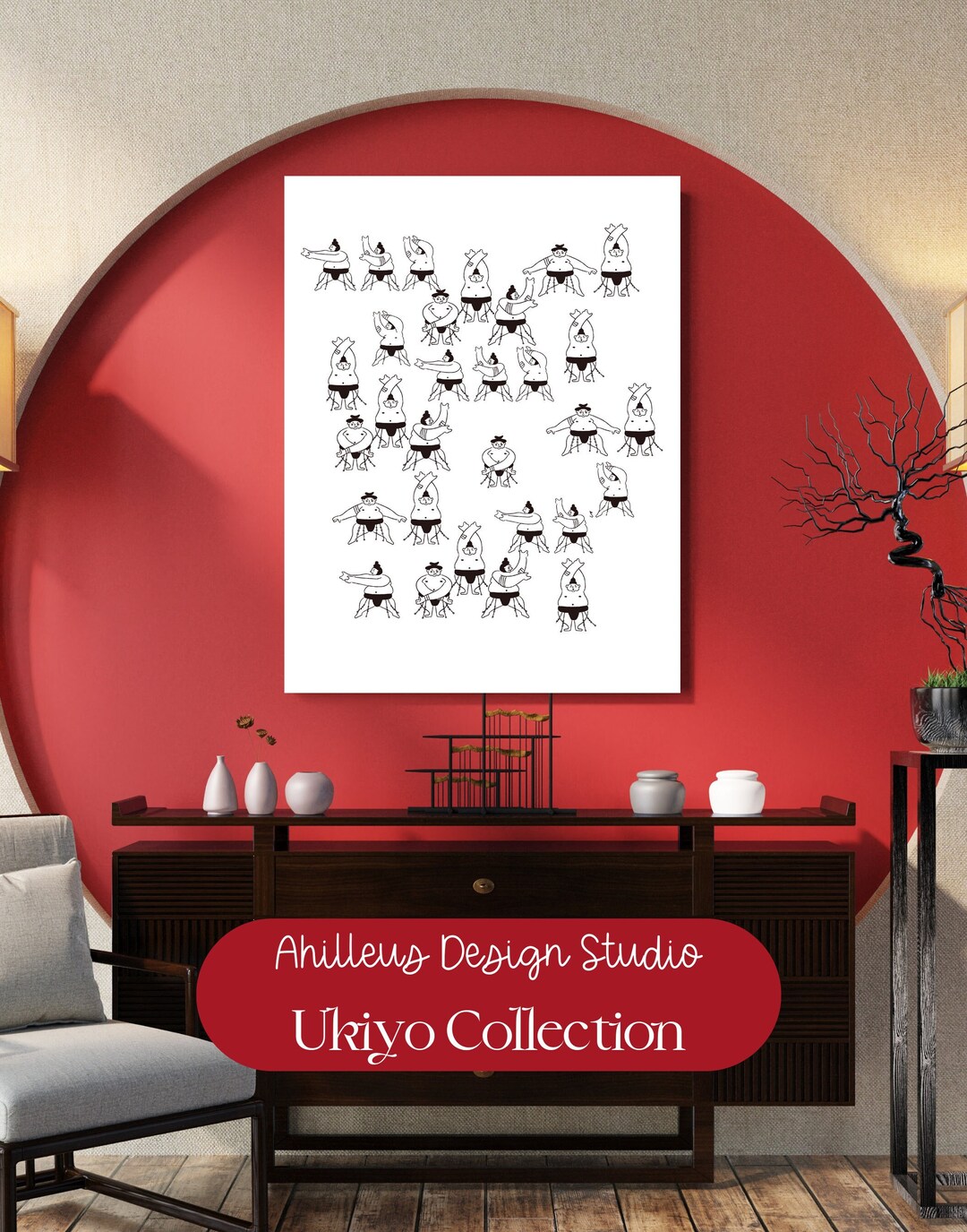 Sumo Dance Made in Japan Shit From Japan Vintage Japanese Wall Art ...