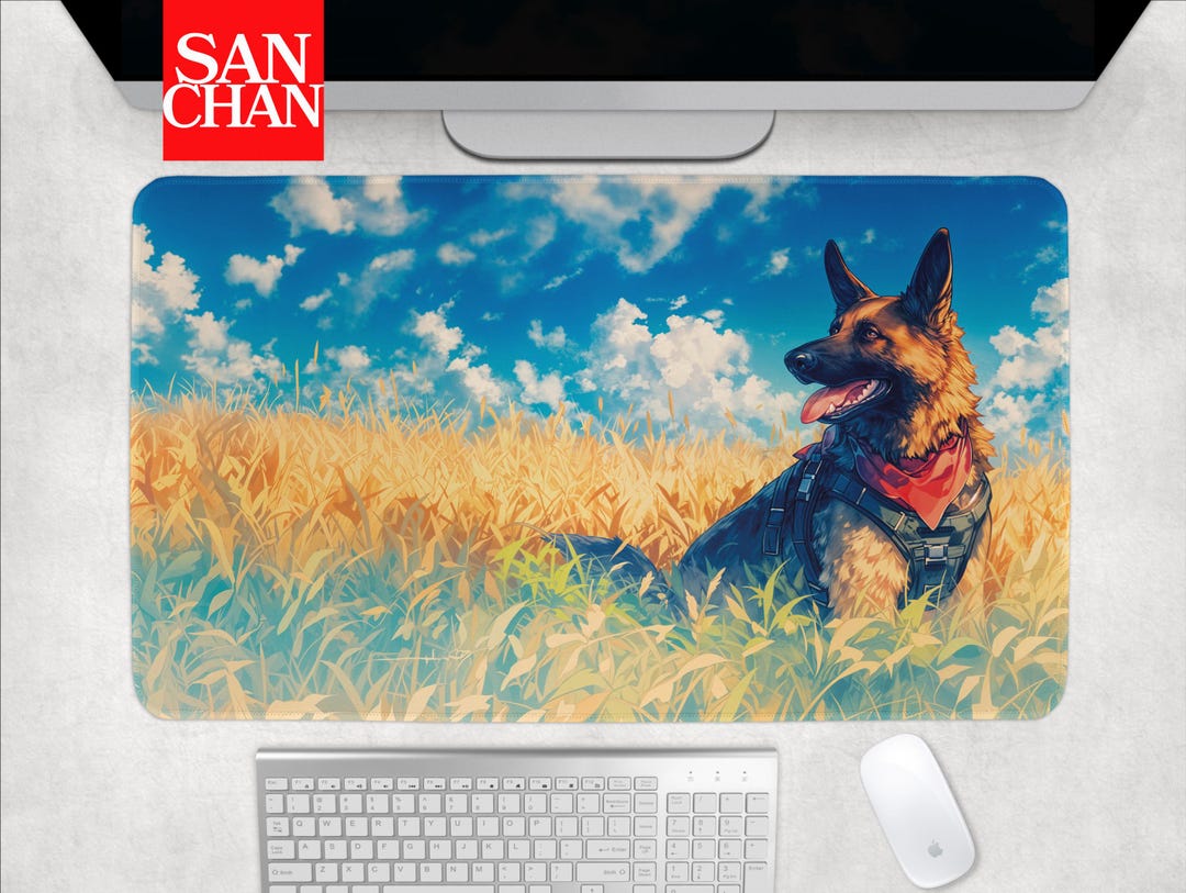 Dogmeat Dog Desk Mat German Shepherd Mouse Pad XL Large Gaming Desk Mat ...