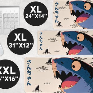 Lofi Happy Shark Desk Mat | XXL Gaming Large Mouse Pad, Keyboard ...