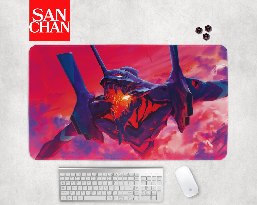 Space Mech Anime Desk Mat NGE Unit-01 Berserk Mouse Pad Monster Machine ...