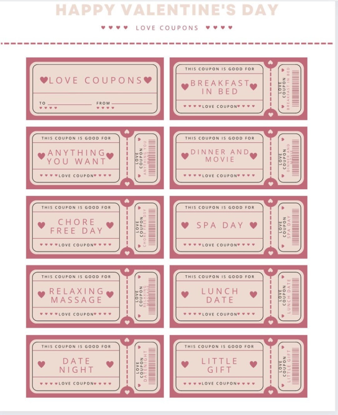 Valentine’s Day Coupons - Etsy