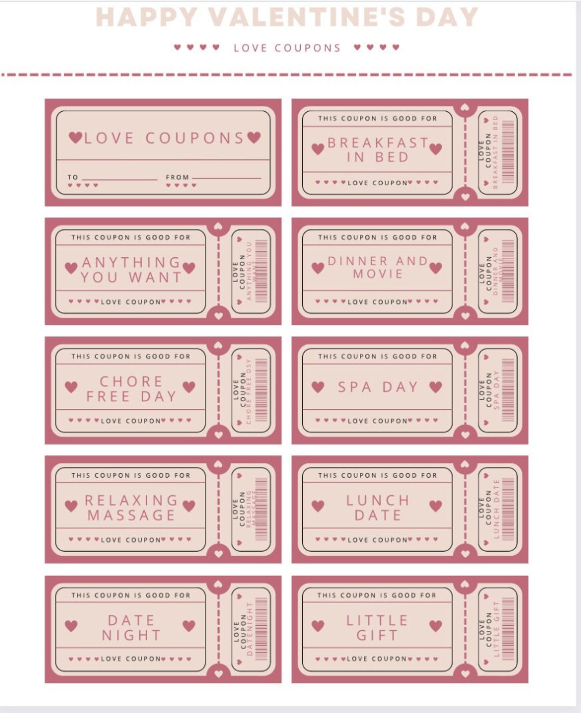 Valentine’s Day Coupons - Etsy