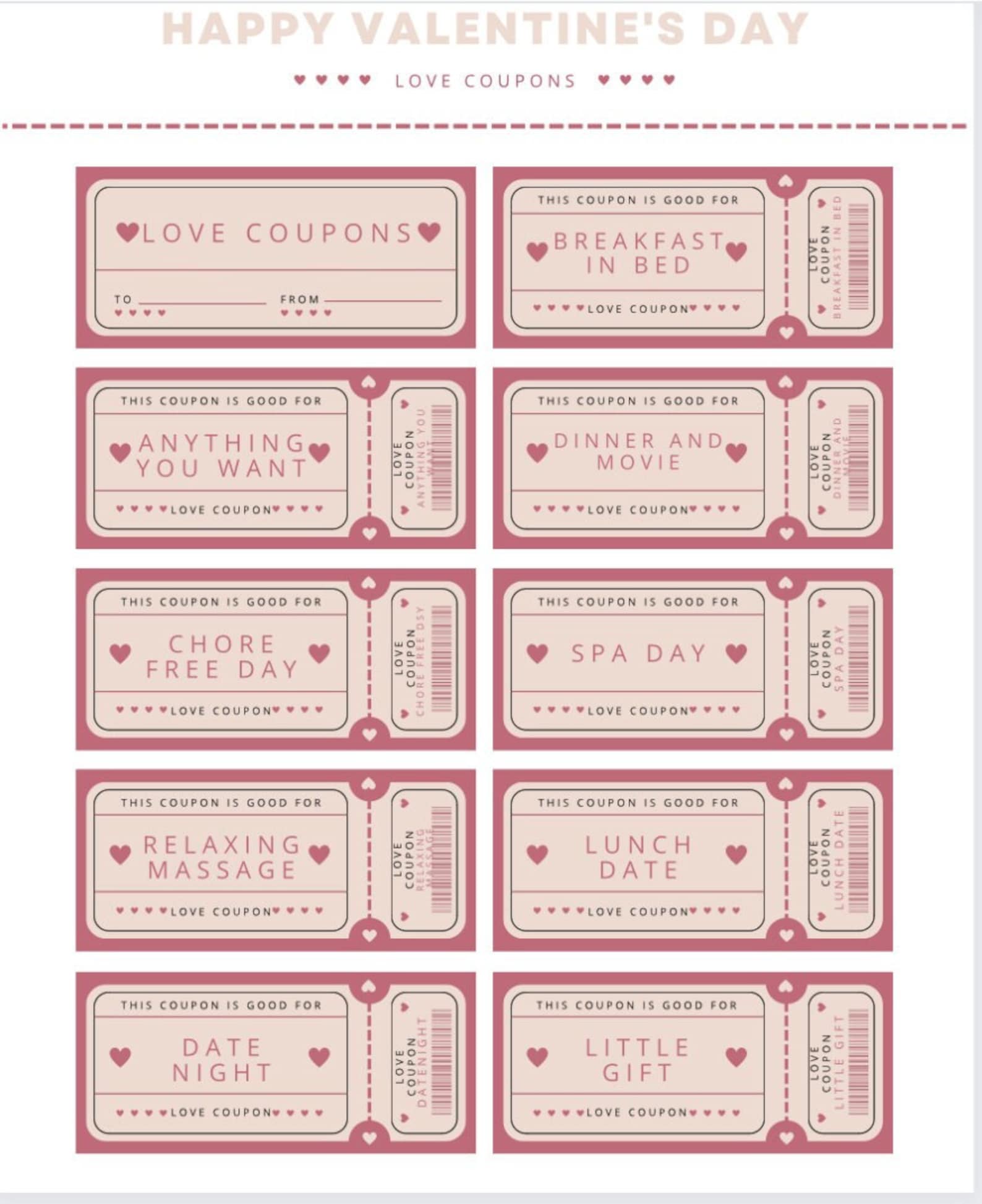 Valentine’s Day Coupons - Etsy
