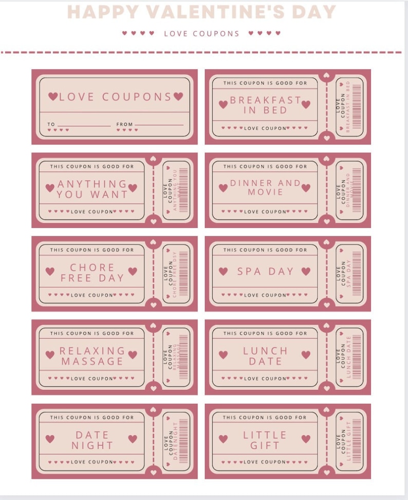 Valentine’s Day Coupons - Etsy