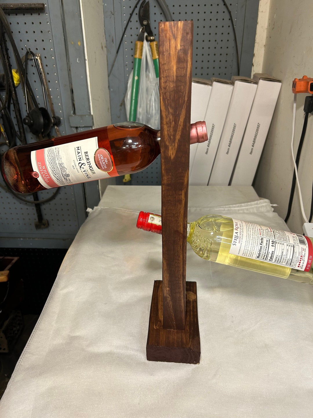 2x4 Stained Double Wine Holder - Etsy