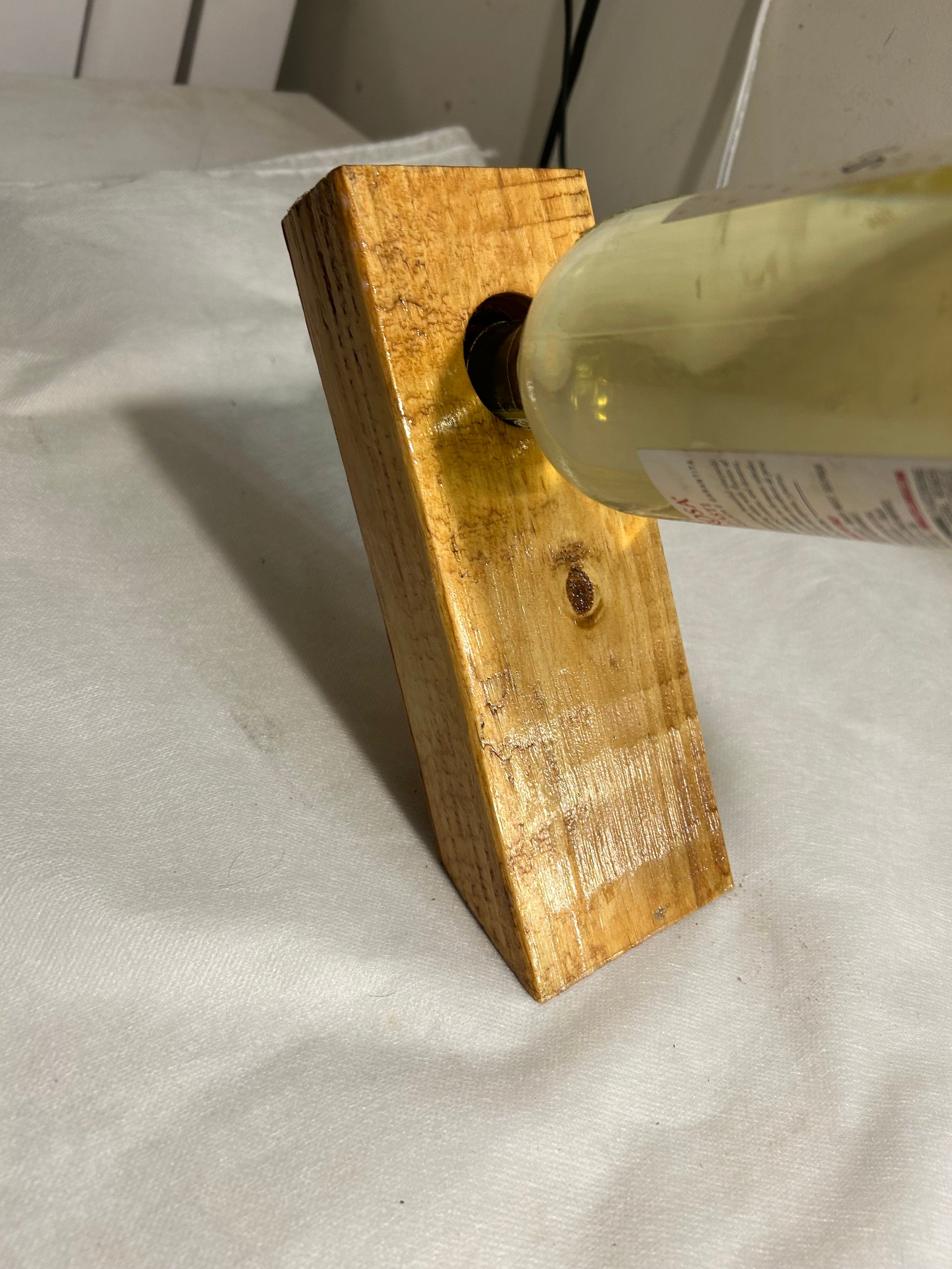 2x4 Stained Floating Wine Bottle Holder - Etsy