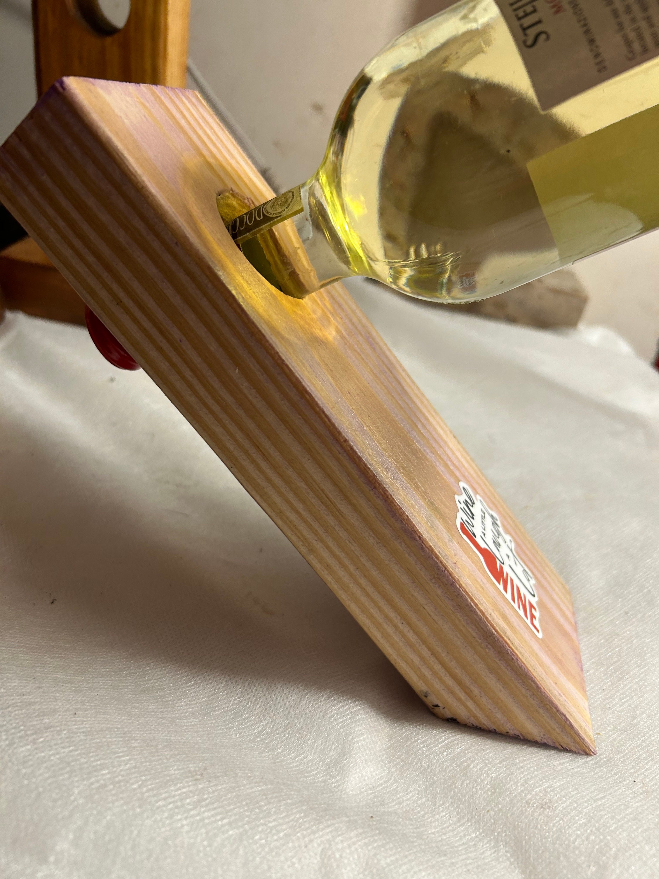 2x4 Floating Wine Bottle Holder - Etsy