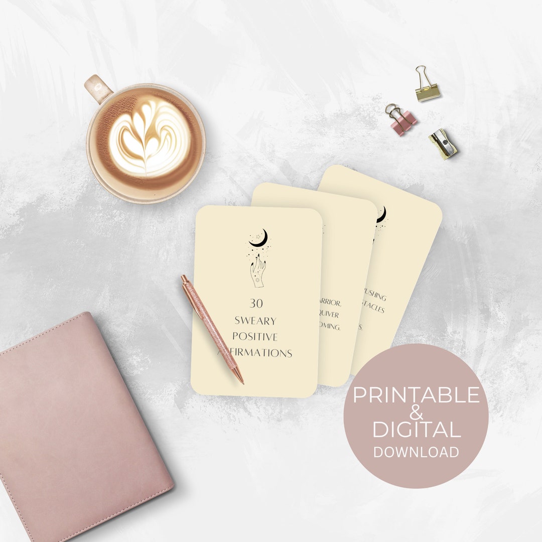 30 Sweary Positive Affirmation Cards - Etsy