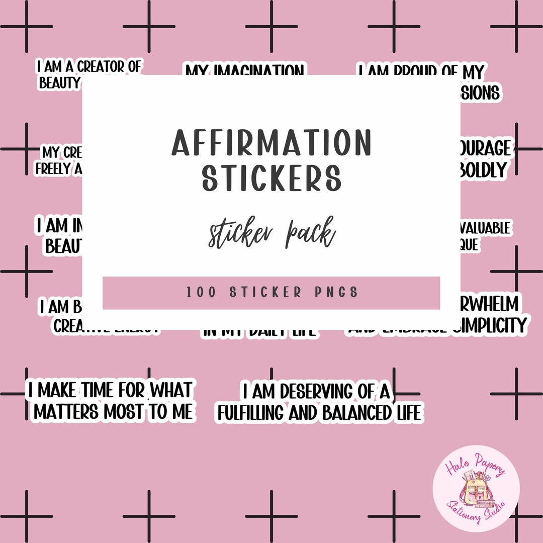 Affirmation Stickers PNG Transparent Background SVG Files Digital ...