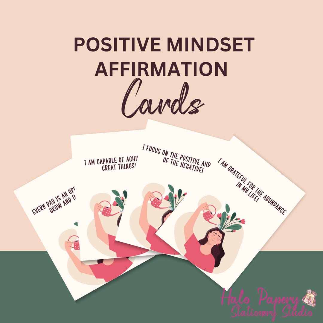 Positive Mindset Affirmation Card, Self-empowerment, Optimism, Daily ...