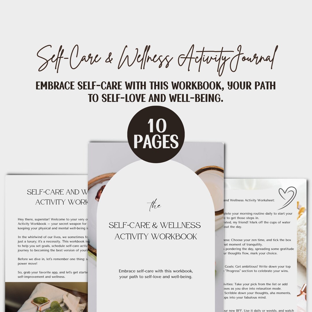 Self-care & Wellness Activity Workbook, Self Care Workbook, Self Care ...
