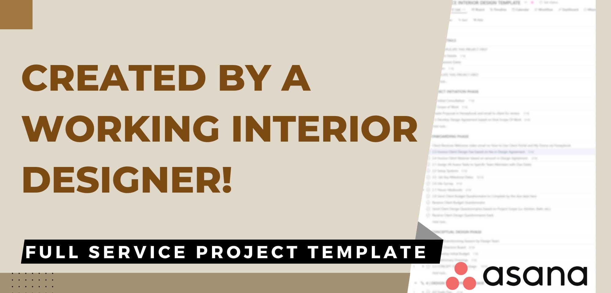 Complete Asana Template for Interior Design Projects - Etsy