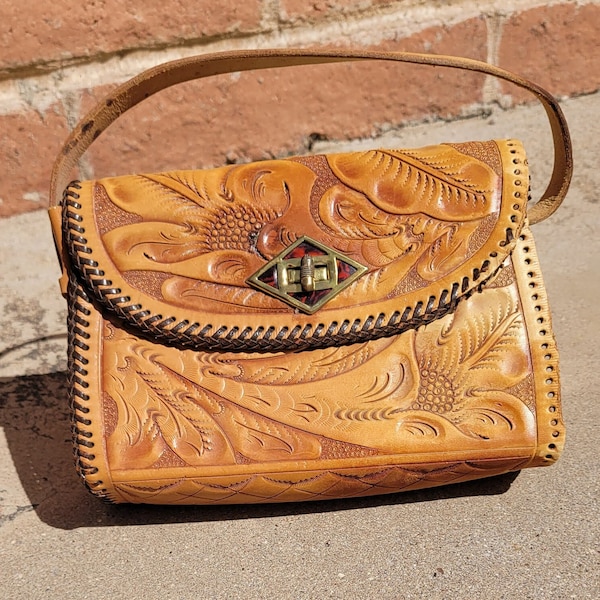 Tooled Leather Purse - Etsy
