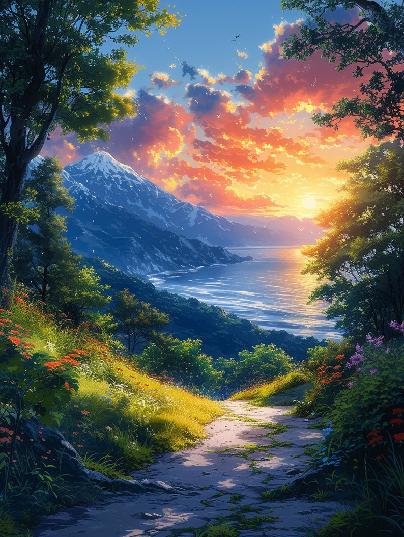 Setting Sun: Nature Picture Instant Digital Download Printable Wall Art ...