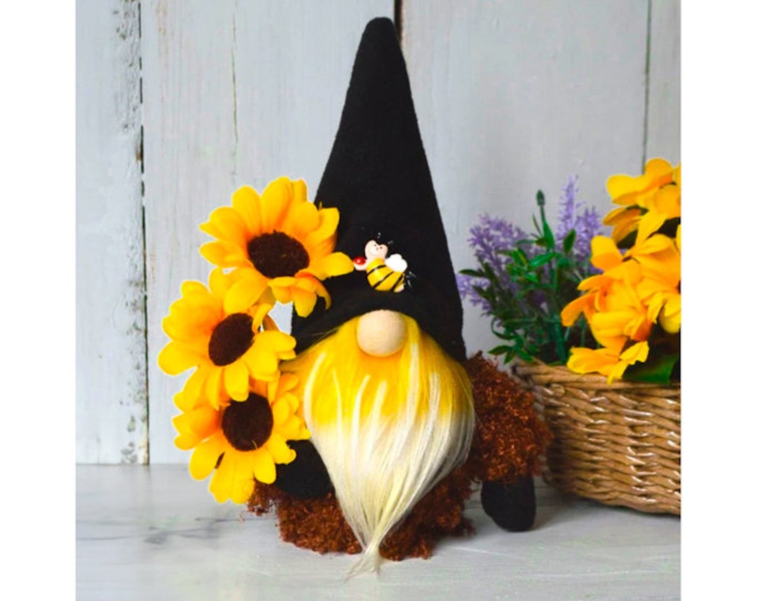 Springtime Sunflower Indoor Gnome Indoor Gnomes Handcrafted Gnomes ...