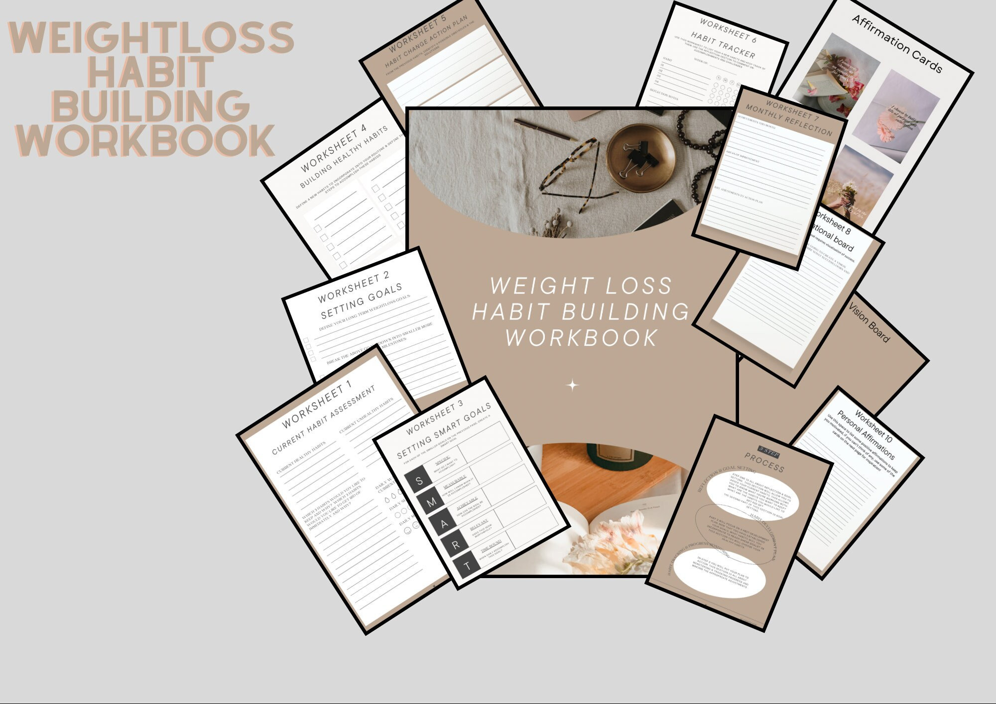 Printable Weight Loss Worksheets Bundle Instant Download PDF Health ...