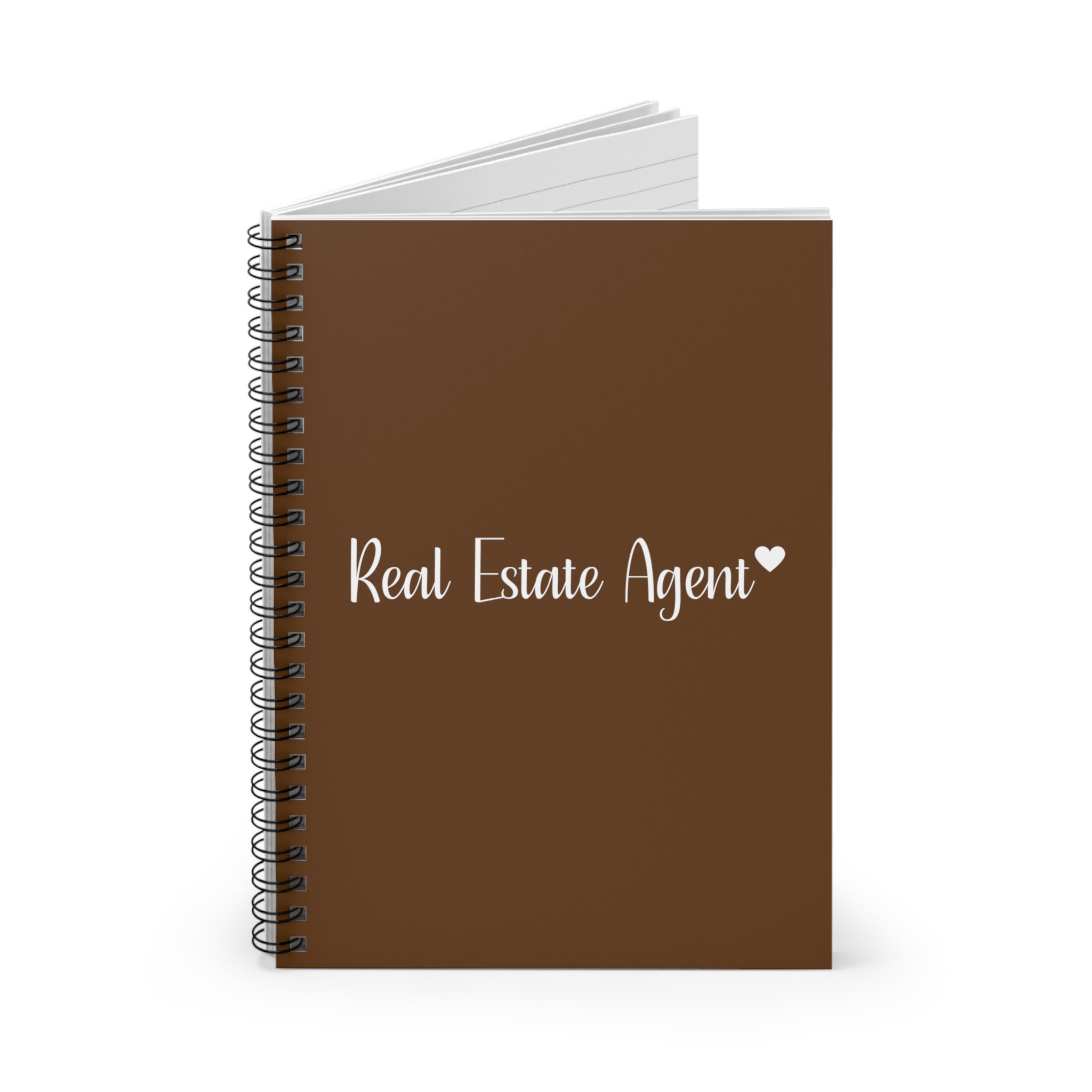 Real Estate Spiral Notebook, Brown Realtor Notebook, Realtor Gift, Real ...