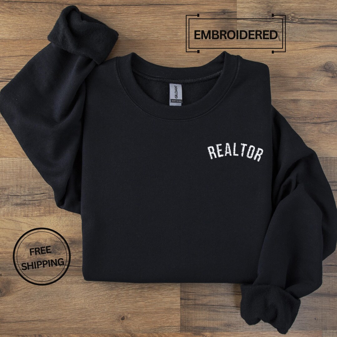 Unisex Embroidered Realtor Crewneck, Gift for Real Estate Agent, Cute ...