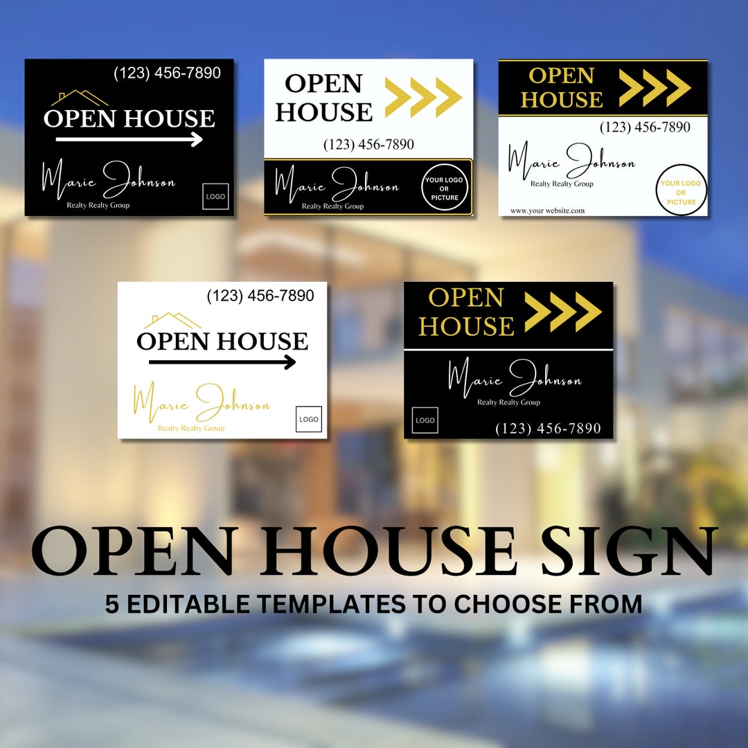 Luxury Open House Sign | Open House Bundle | Digital Download | Real ...