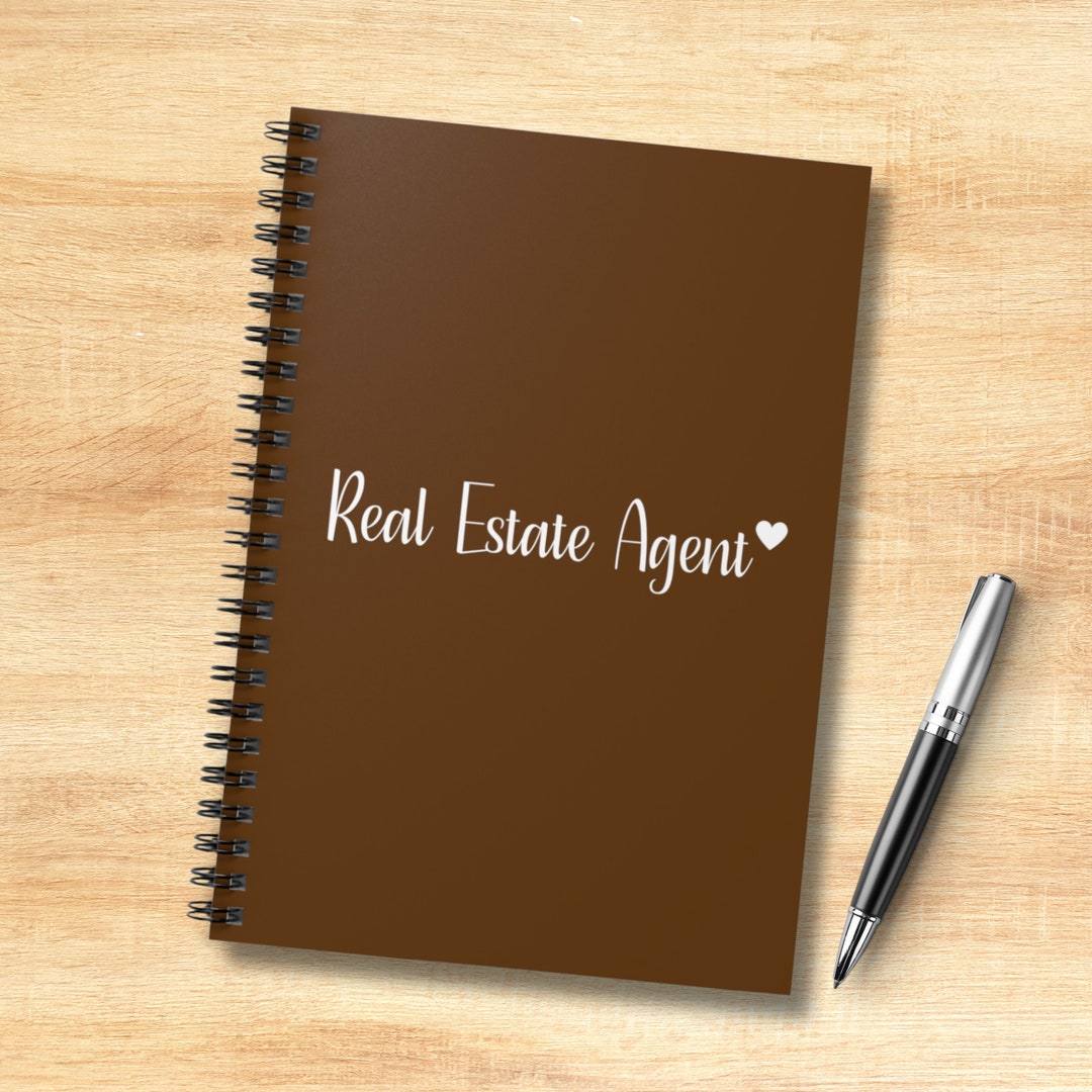 Real Estate Spiral Notebook, Brown Realtor Notebook, Realtor Gift, Real ...