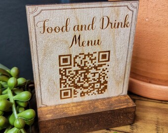 Custom Made QR Code Wifi Sign, Menu Sign, Public Sign, QR Code Wooden Sign for Business - Etsy