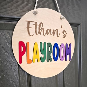 Rainbow Playroom Sign, Custom Playroom Sign, Kids Wall Decor, Classroom ...
