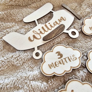 Baby Monthly Milestone, Airplane Nursery Decor, Airplane, Baby ...