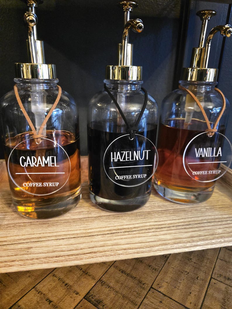 Coffee Syrup Labels, Custom Acrylic Coffee Bar Labels, Coffee Labels ...