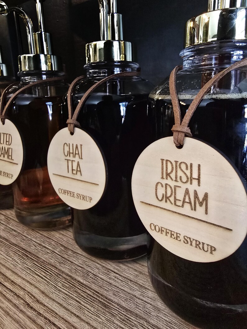 Coffee Syrup Labels, Custom Wooden Coffee Bar Labels, Coffee Labels ...