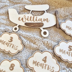 Baby Monthly Milestone, Airplane Nursery Decor, Airplane, Baby ...