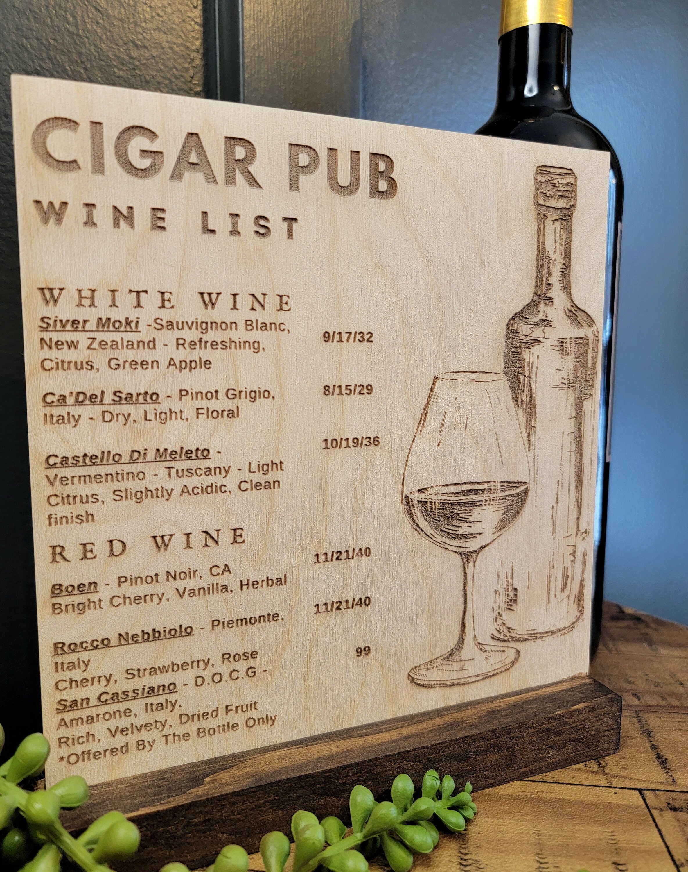 Wooden Bar Menu, Custom Bar Menu Sign, Personalized Bar Menu, Wine Sign ...