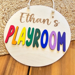 Rainbow Playroom Sign, Custom Playroom Sign, Kids Wall Decor, Classroom ...