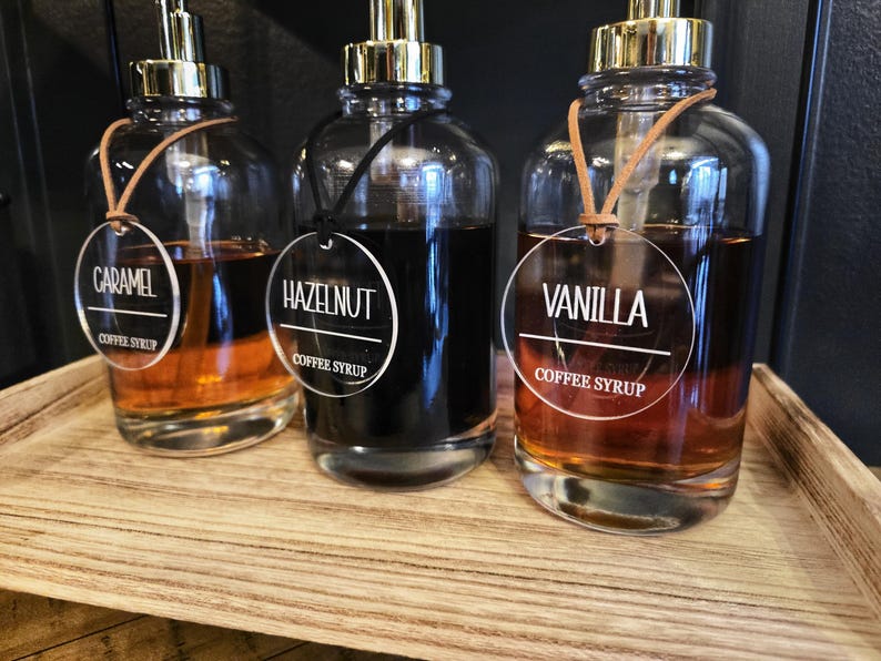 Coffee Syrup Labels, Custom Acrylic Coffee Bar Labels, Coffee Labels ...