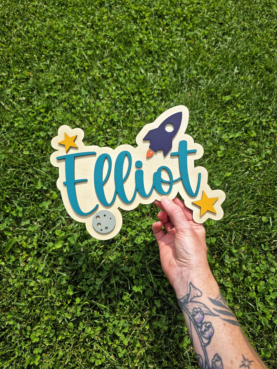 Space Name Sign, Personalized Kids Door Sign, Space Theme Decor, Rocket ...