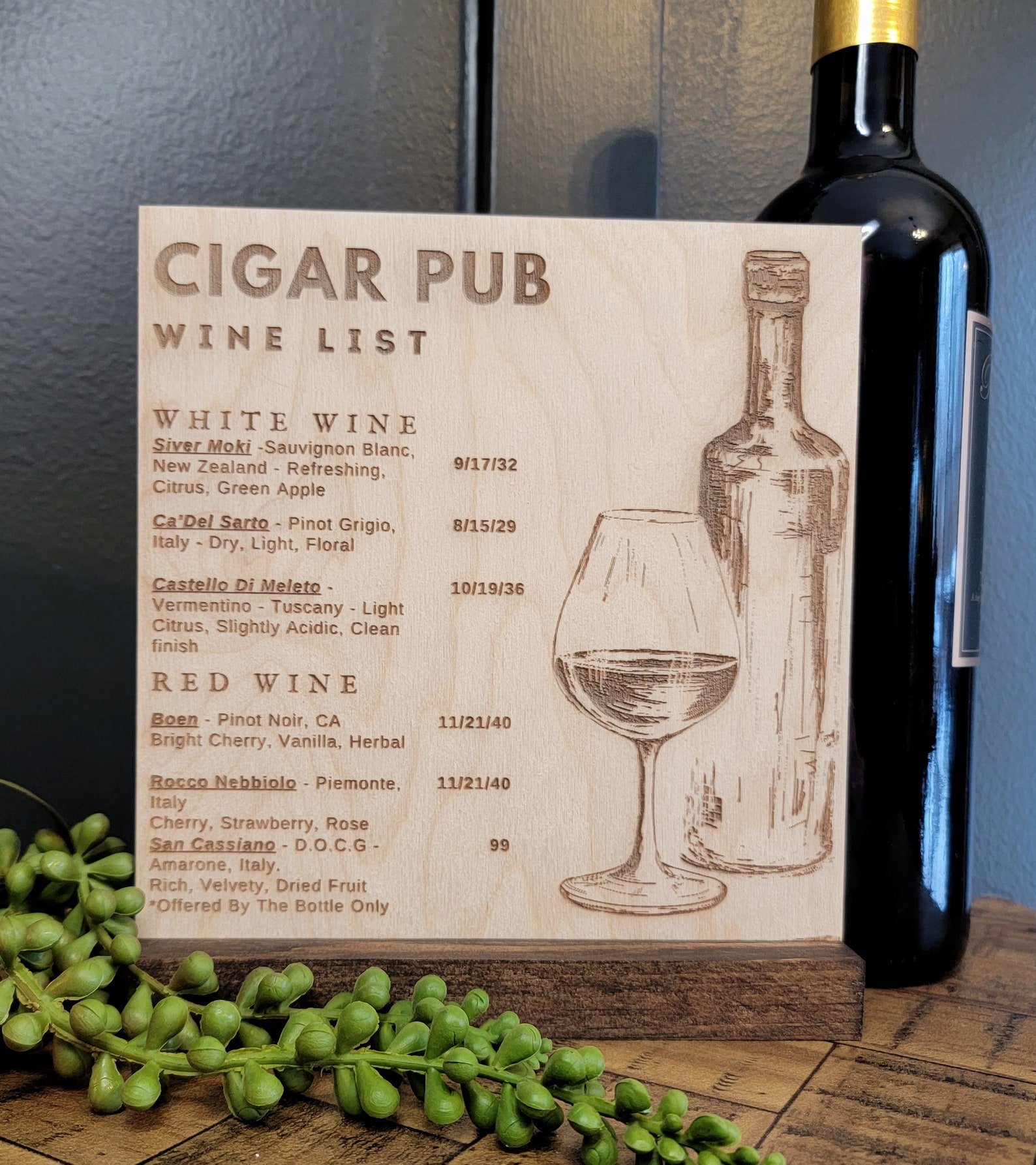 Wooden Bar Menu, Custom Bar Menu Sign, Personalized Bar Menu, Wine Sign ...