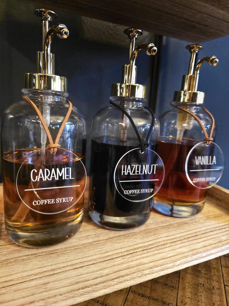 Coffee Syrup Labels, Custom Acrylic Coffee Bar Labels, Coffee Labels ...