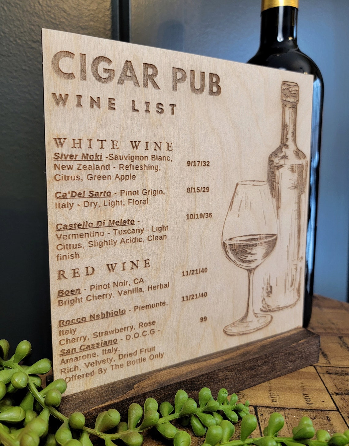 Wooden Bar Menu, Custom Bar Menu Sign, Personalized Bar Menu, Wine Sign ...