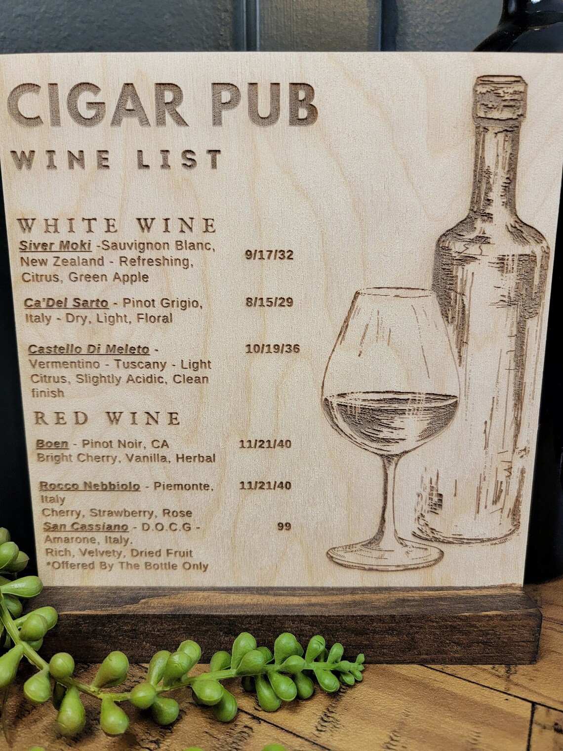 Wooden Bar Menu, Custom Bar Menu Sign, Personalized Bar Menu, Wine Sign ...