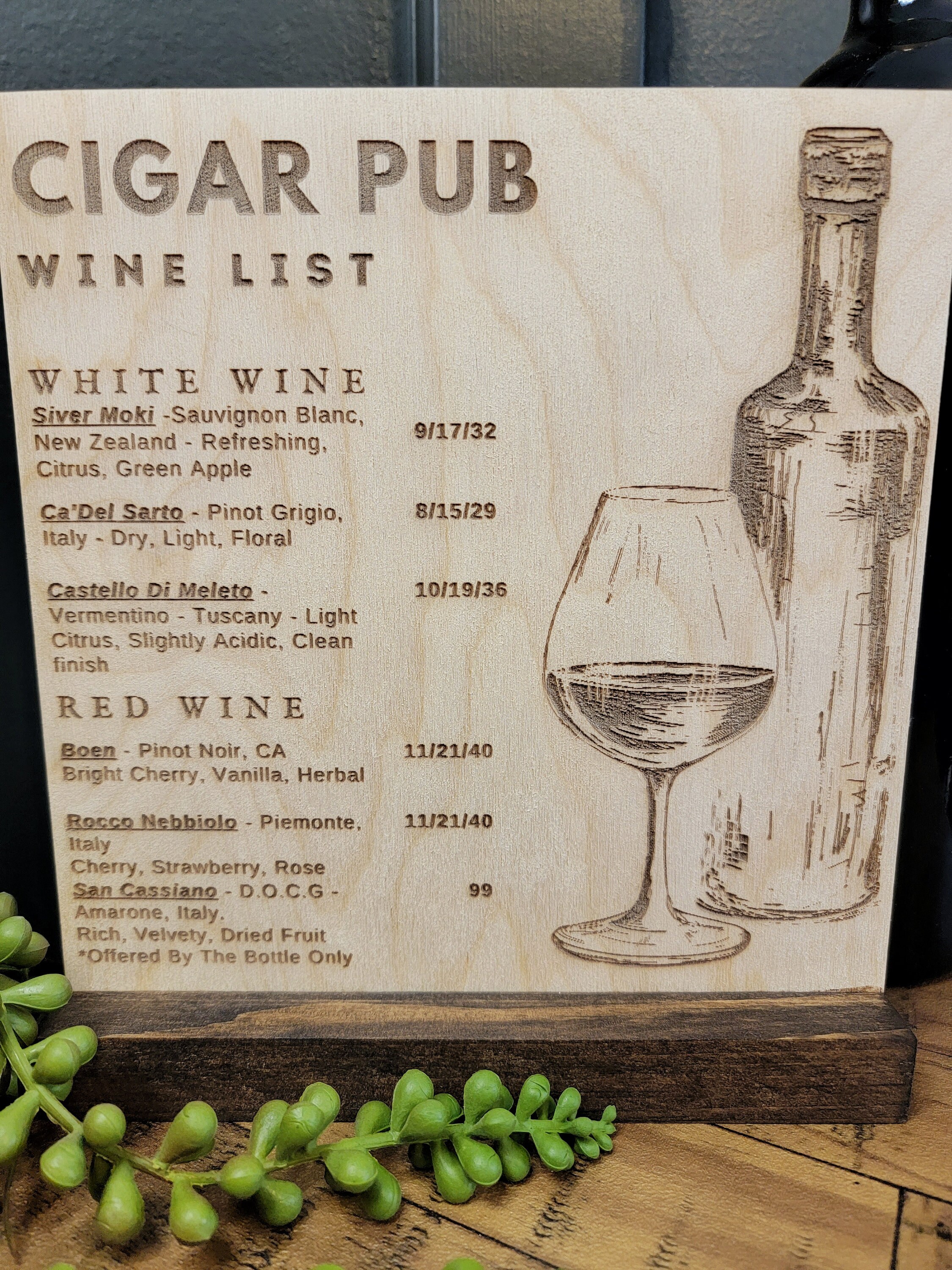 Wooden Bar Menu, Custom Bar Menu Sign, Personalized Bar Menu, Wine Sign ...