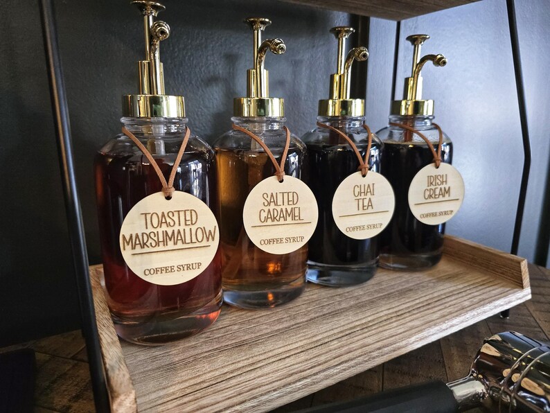 Coffee Syrup Labels, Custom Wooden Coffee Bar Labels, Coffee Labels ...