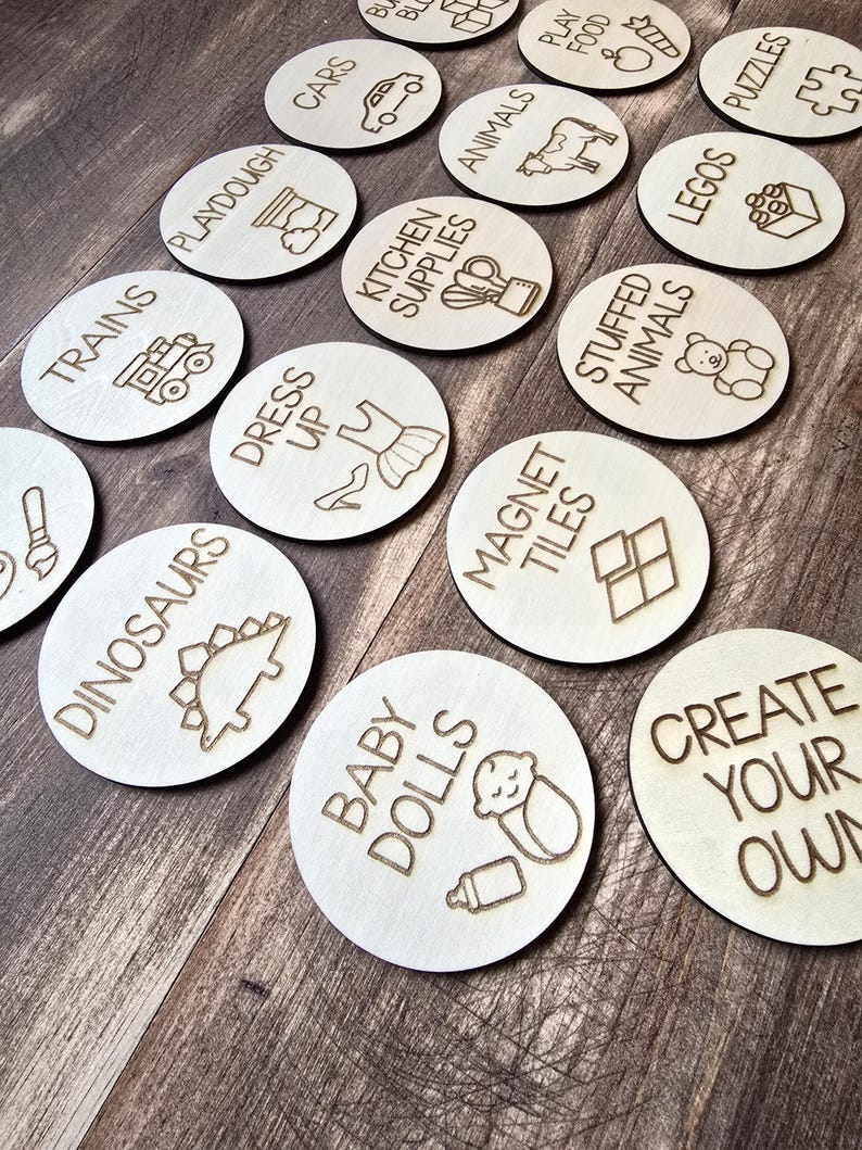 Toy Box Storage Tags, Wooden Trofast Labels, Playroom Decor, Interior ...