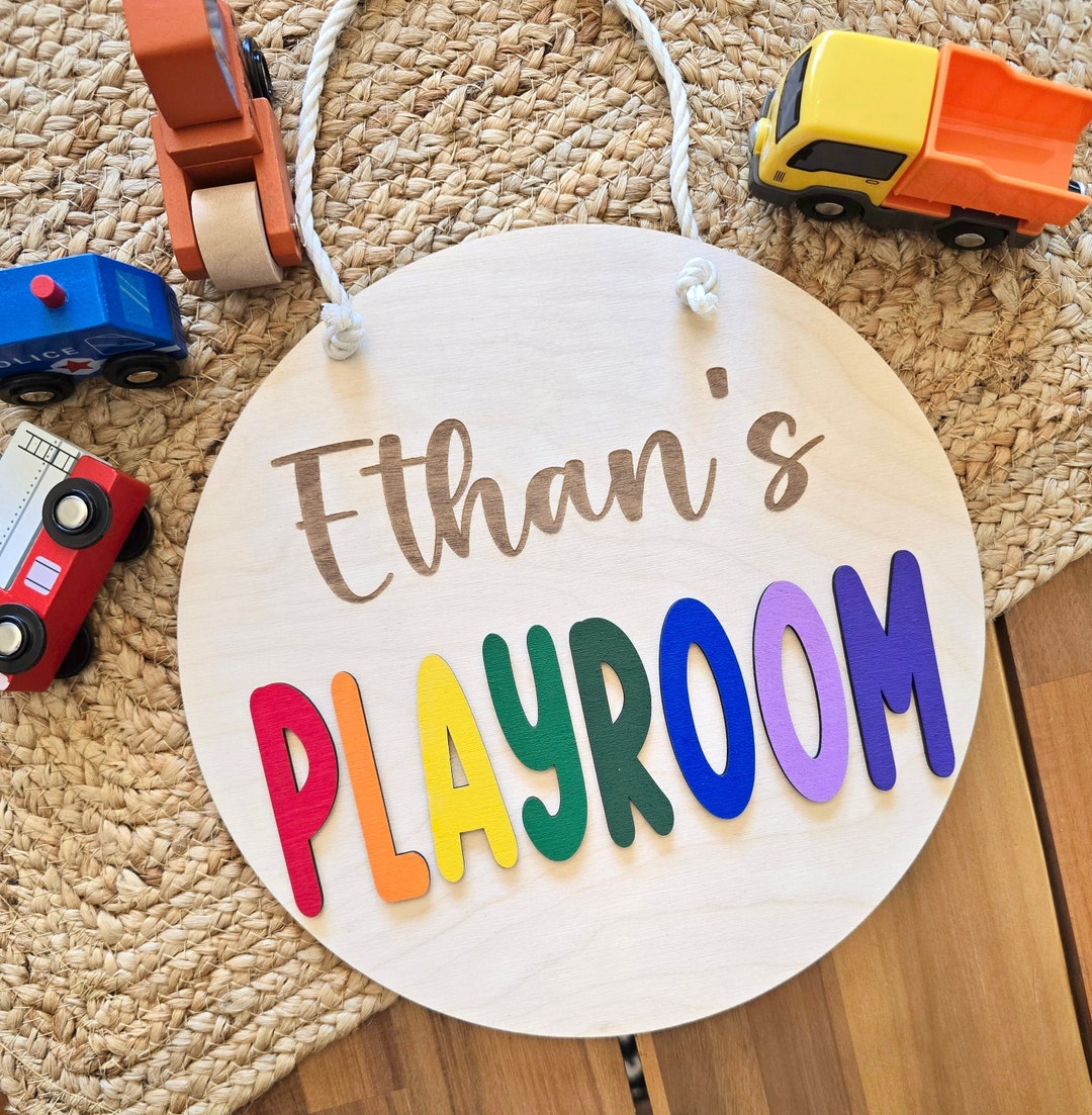 Rainbow Playroom Sign, Custom Playroom Sign, Kids Wall Decor, Classroom ...