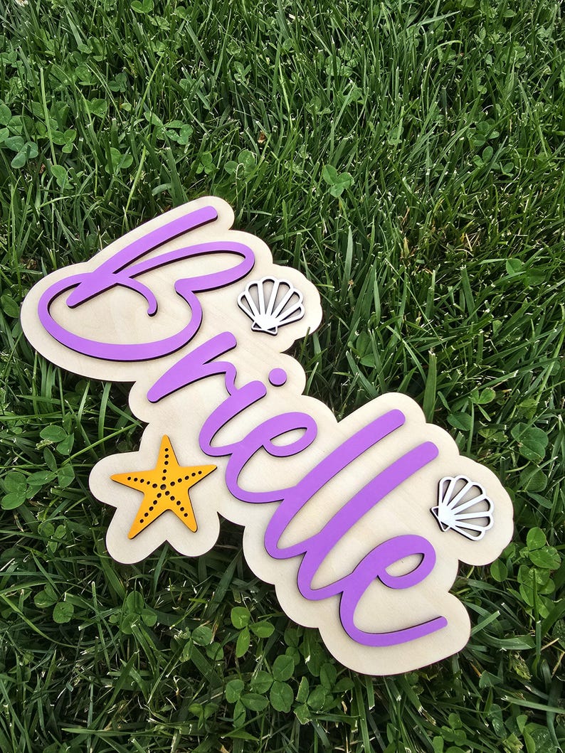 Ocean Name Sign, Personalized Beach Name Sign, 3D Wood Ocean Decor ...