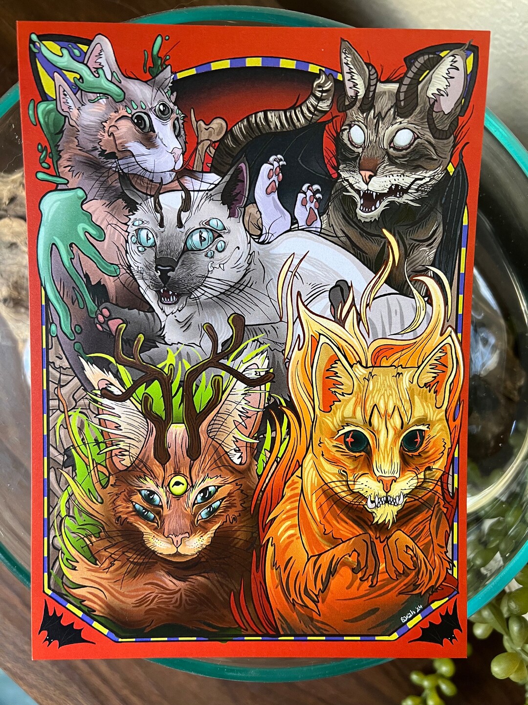 Family of Cats - Demon Version Art Print - Etsy