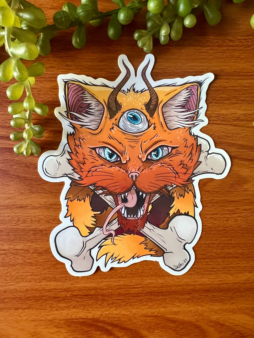 Devil Cat Sticker 5 Inch - Etsy
