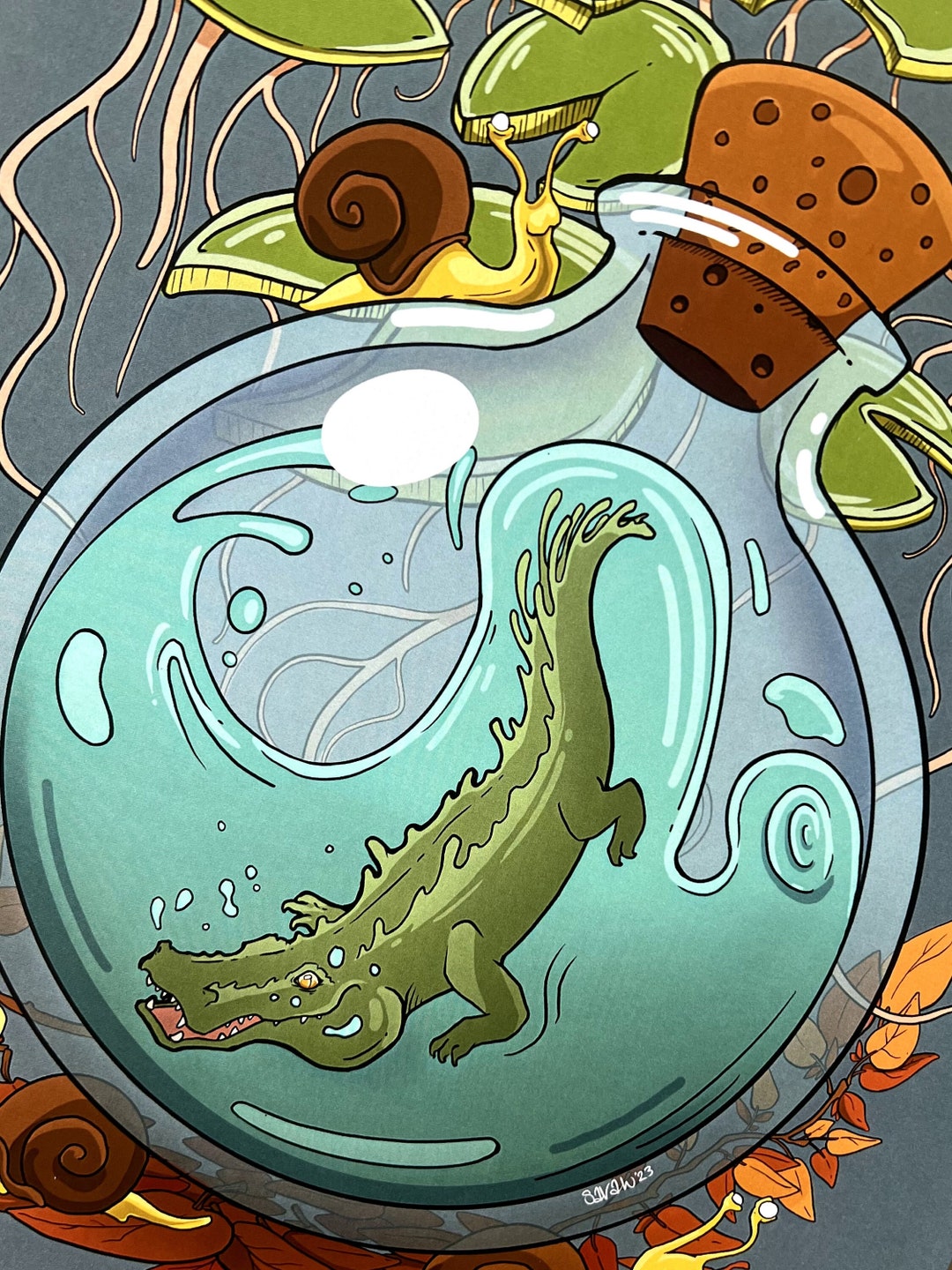 Gator in a Bottle 11X14 Art Print - Etsy