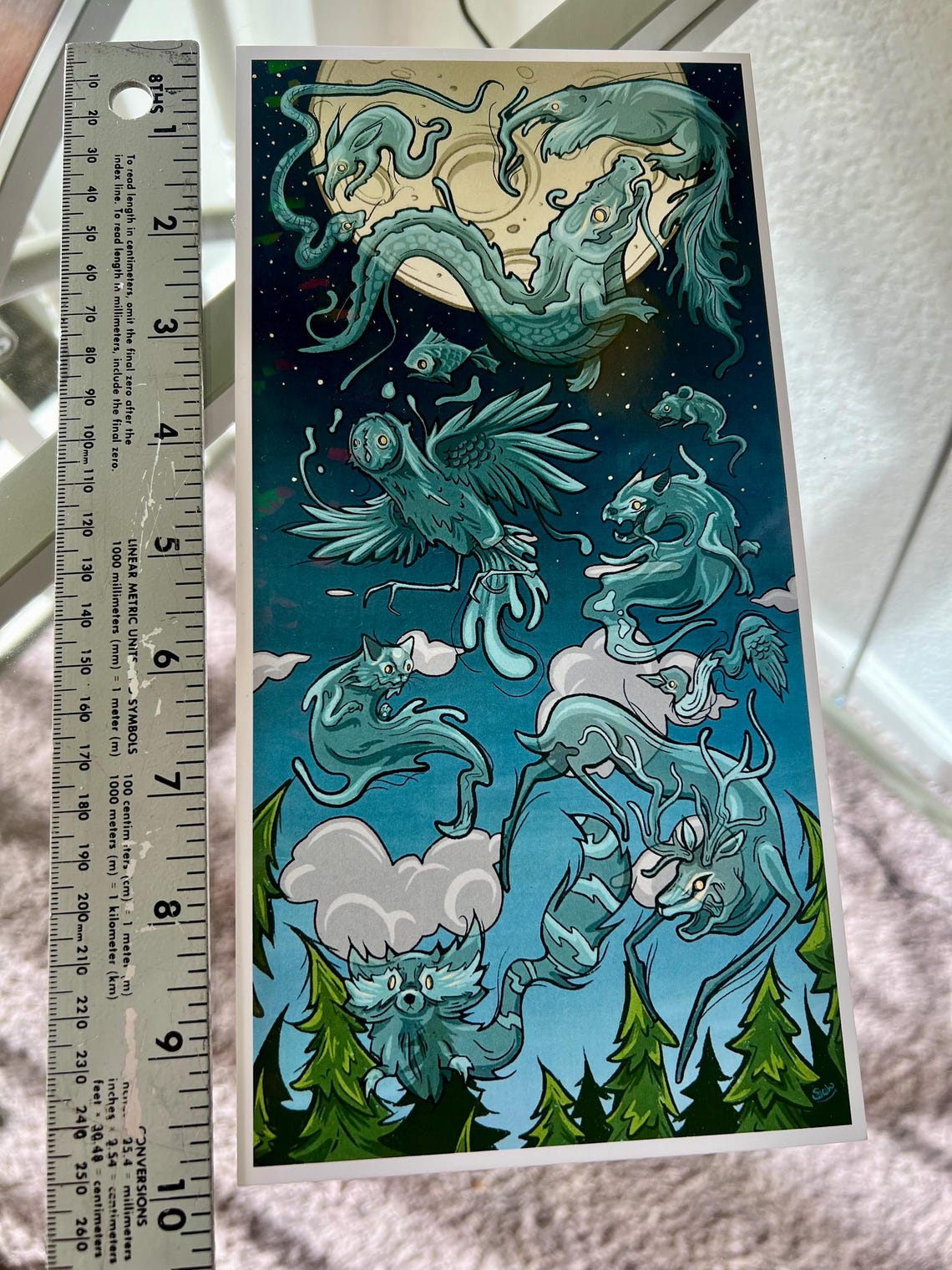 5x10 ‘ghost Animals’ | Art Print | Holographic | Unique Art | Creepy ...