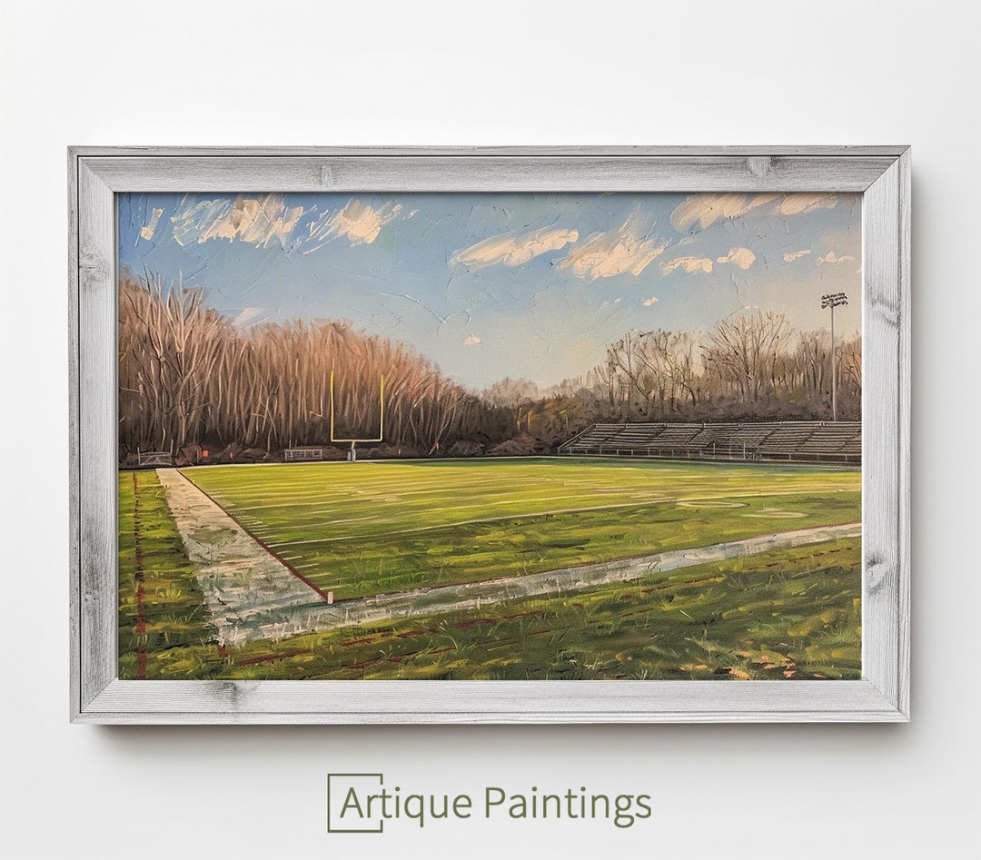 Vintage Football Field Painting 2 | Oil Painting Art | Vintage Art ...