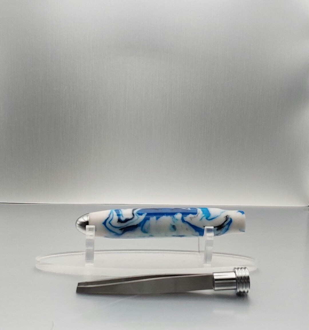 Blue and White Swirl Acrylic Chrome Tweezers - Etsy